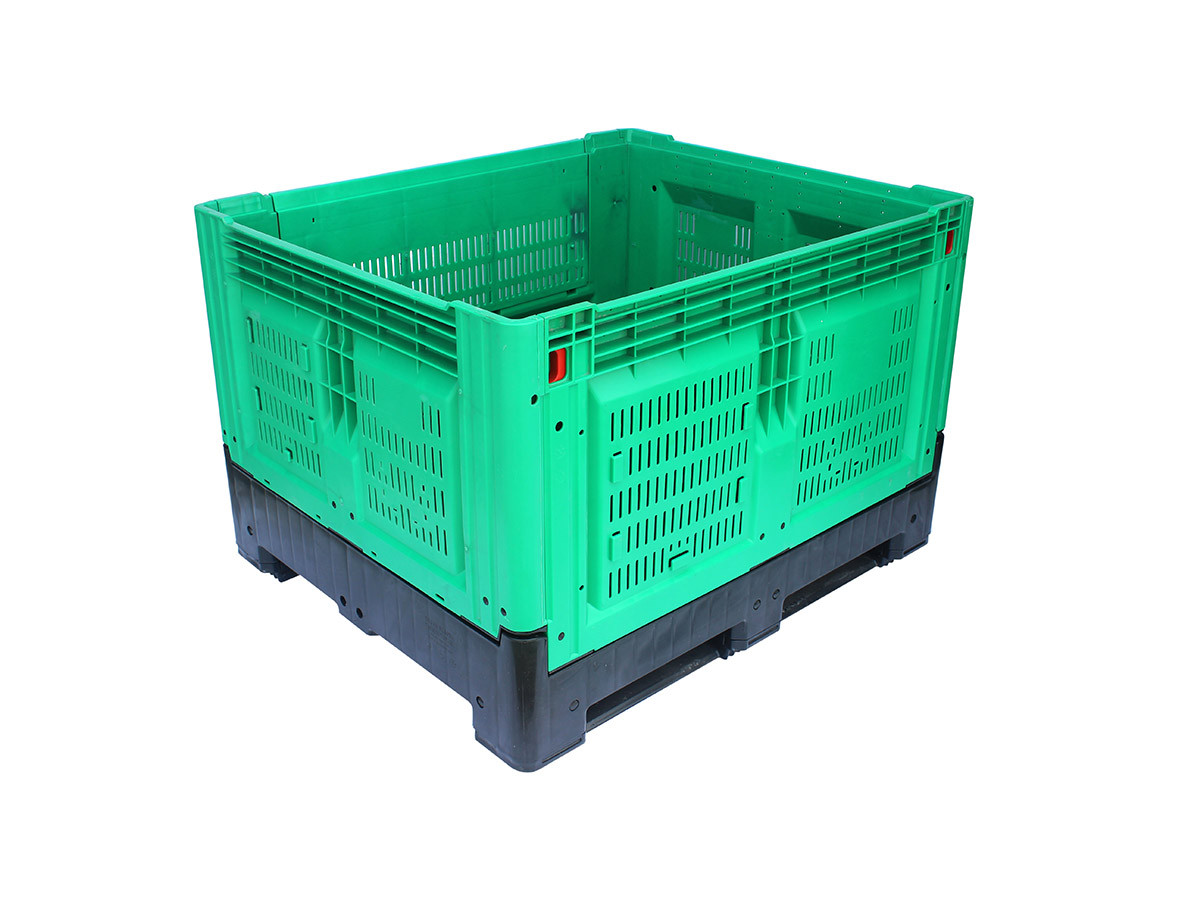 Plastična sklopiva box paleta sa perforiranim stranicama - Primat Logistika